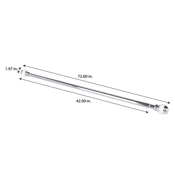 Elle Decor 72" Adjustable Straight Tension Shower Curtain Rod & Reviews ...