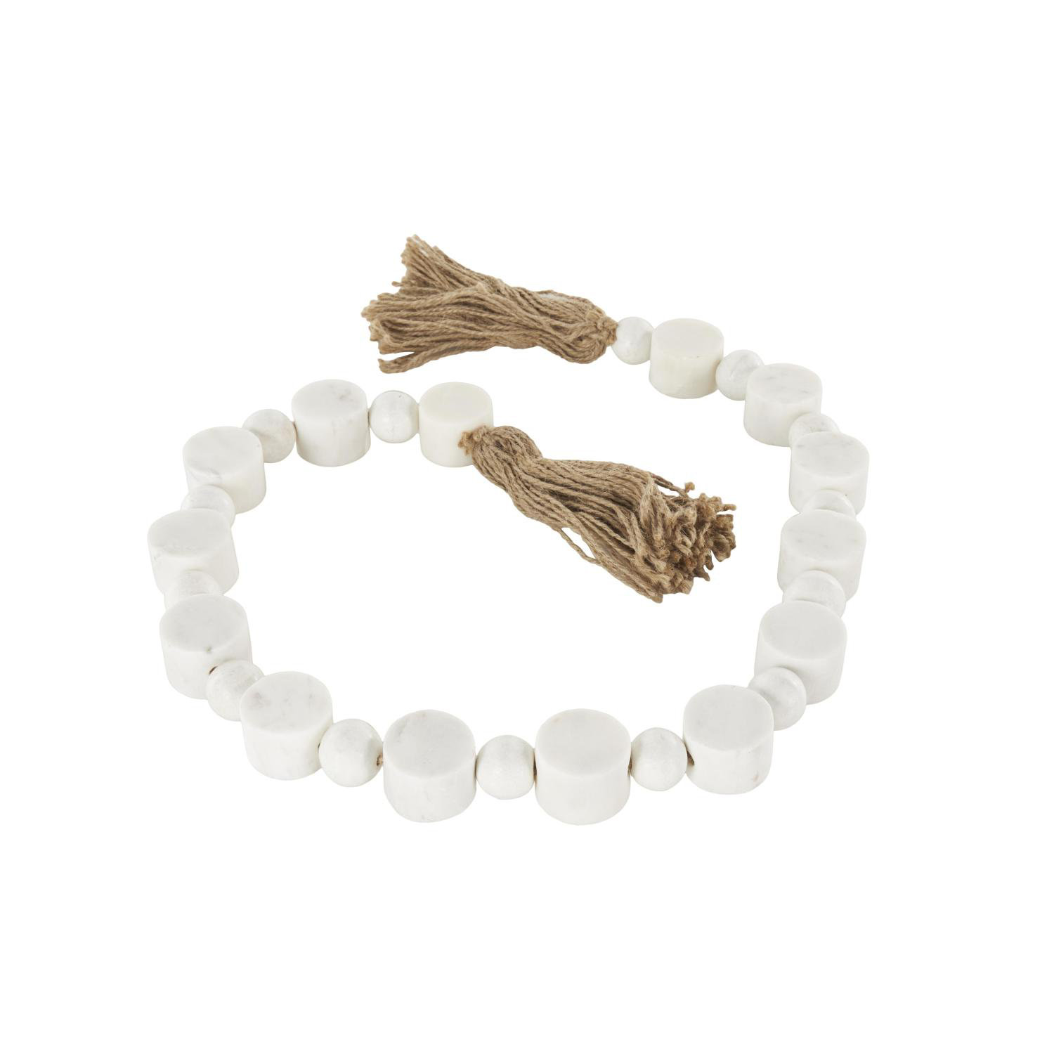 Bungalow Rose Cole And Grey Marble Handmade Round Extra Long Orb Beaded ...