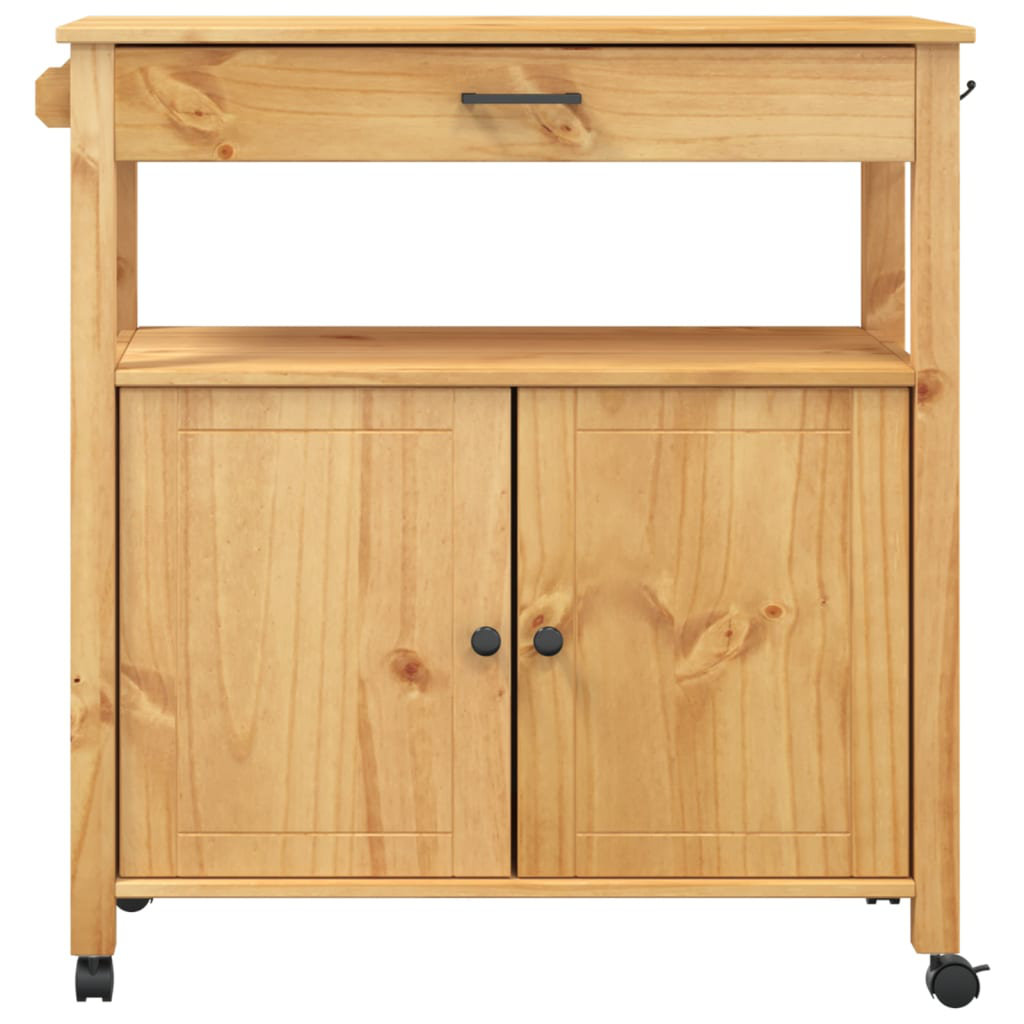 Winston Porter Raford Rolling Kitchen Cart with Solid Wood Top | Wayfair