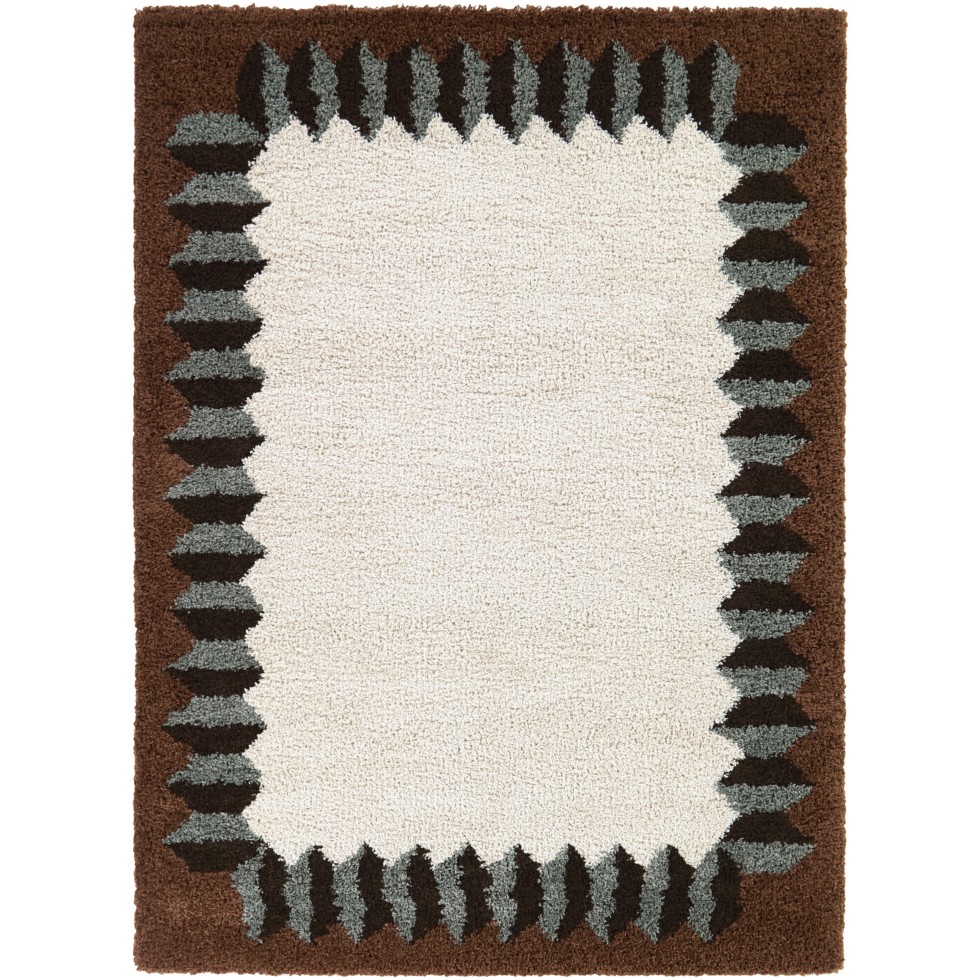 Latitude Run® Jayvion Cream Modern Border Area Rug | Wayfair