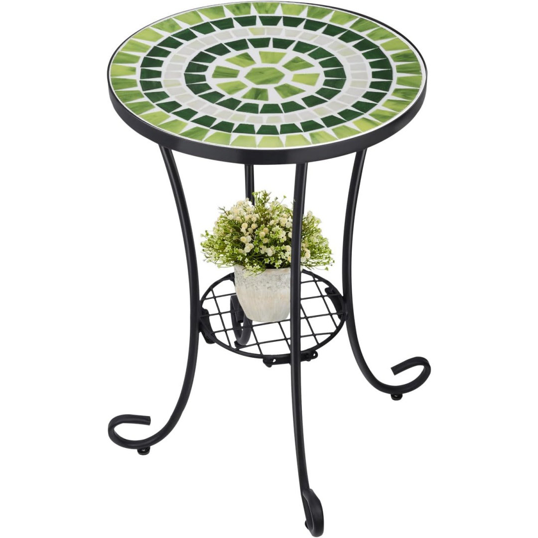 Bungalow Rose Outdoor Side Table Mosaic Patio Table Accent Tables ...