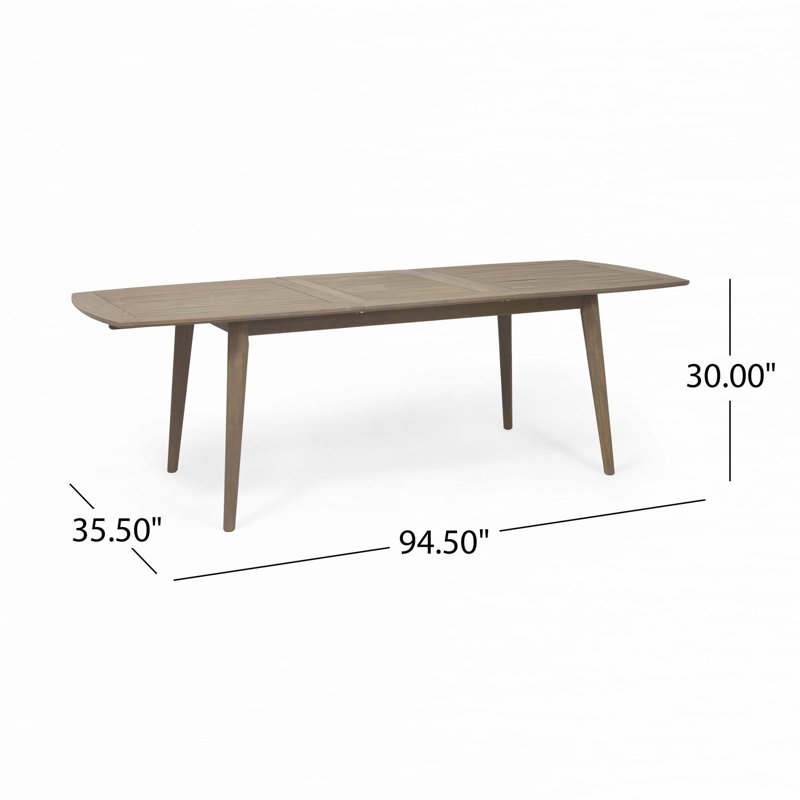 Winston Porter Outdoor Acacia Wood Expandable Dining Table | Wayfair