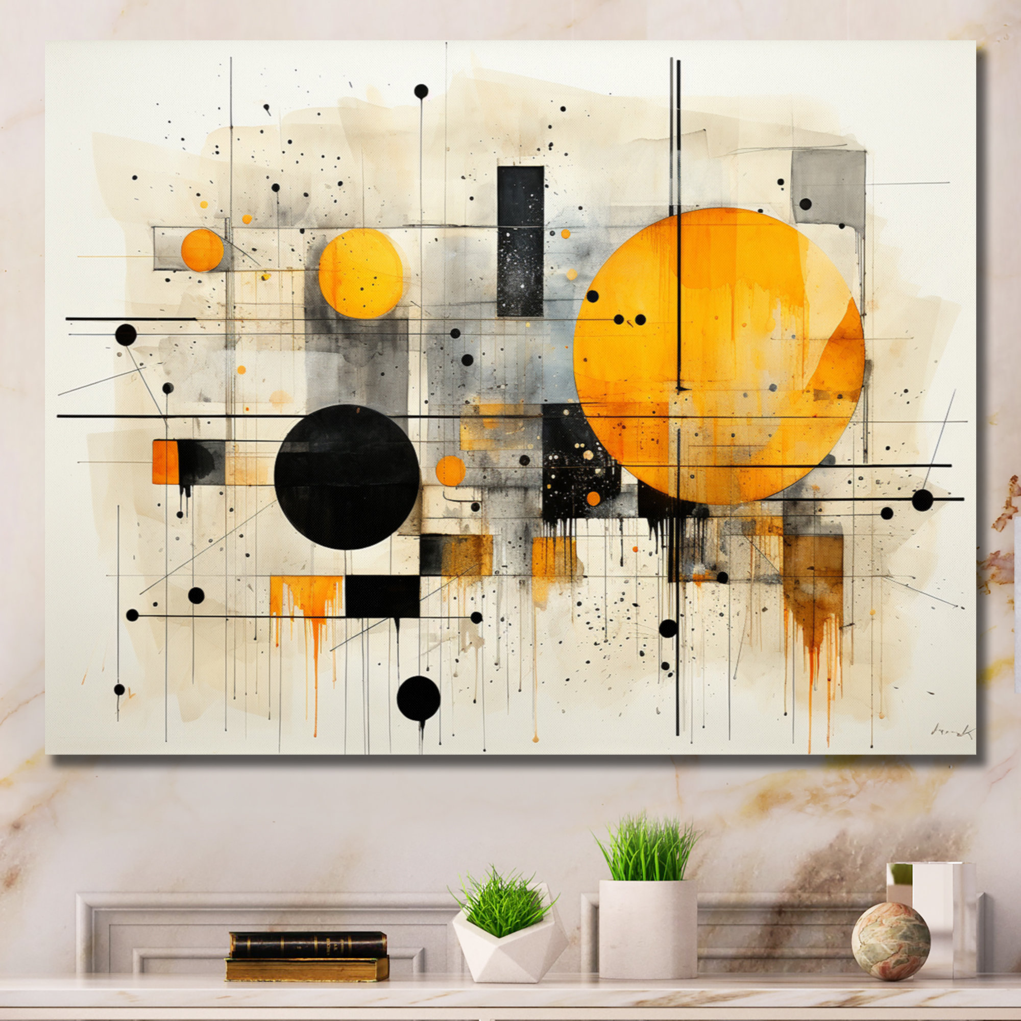 Wrought Studio Geometric Abstraction III - Abstract Shapes Canvas Wall ...