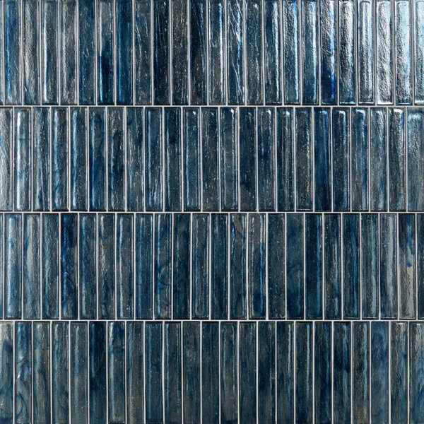 TileBar Komorebi Brick Jet Stream Blue 2X12 Subway Look Polished Glass ...