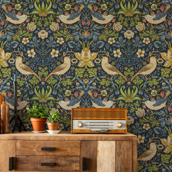 Lark Manor Strawberry Thief Wallpaper by William Morris Bryelle Peel ...