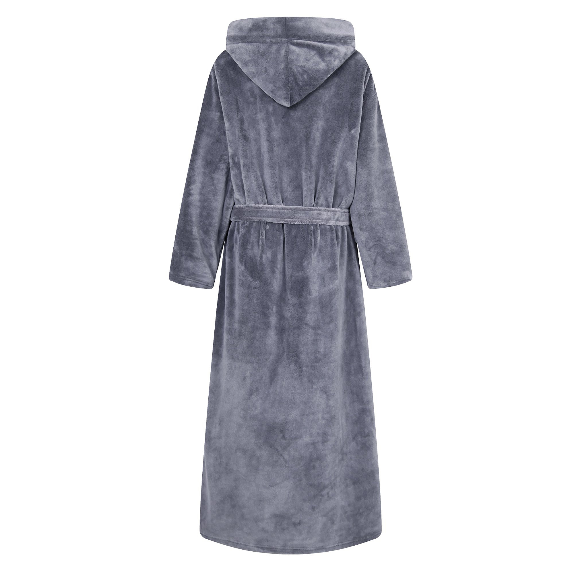 Richie House RH Men Belted Bathrobe Long Soft Fleece Collared Hooded ...