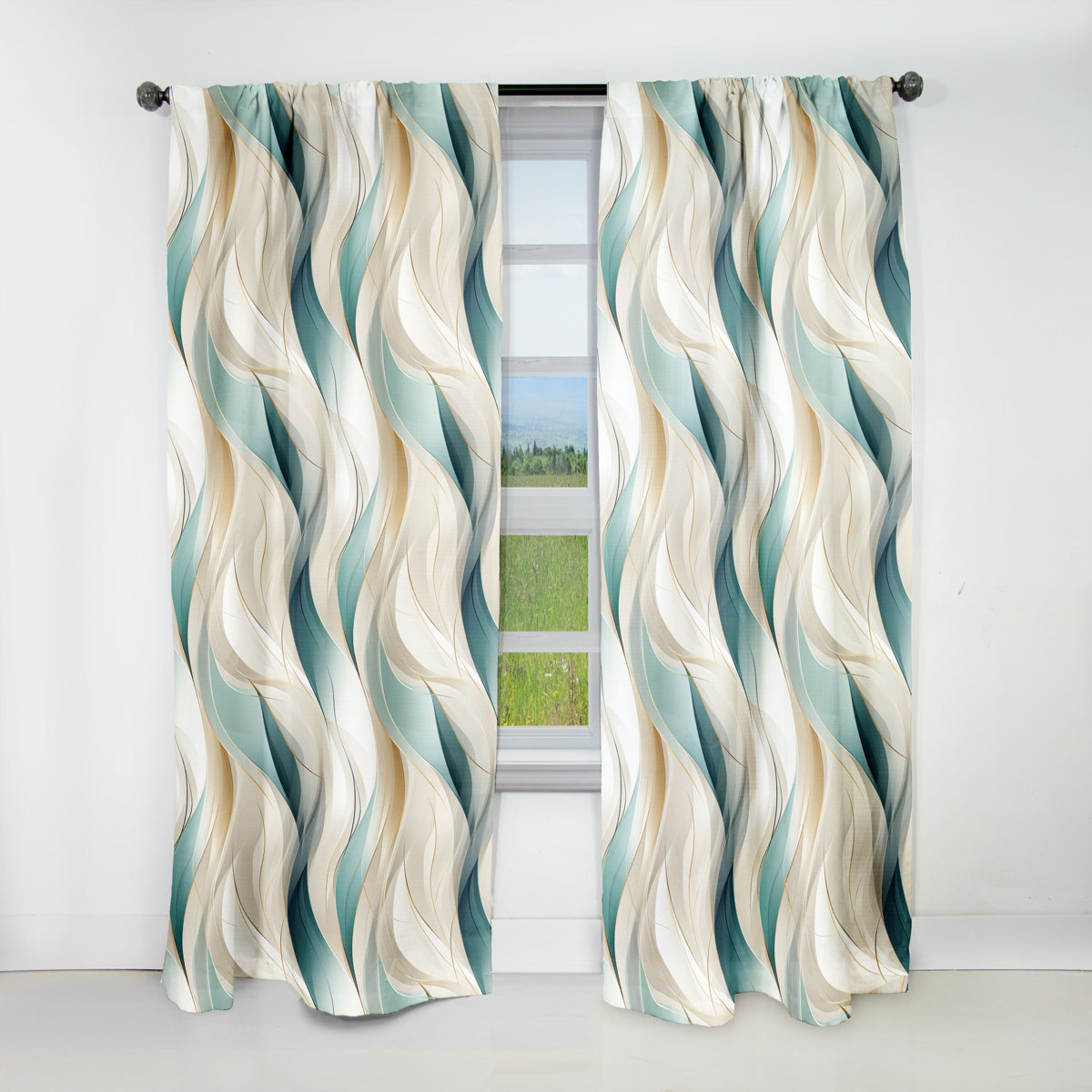 Design Art Subdued Elegance - Modern Blackout Abstract Curtain - 1 ...