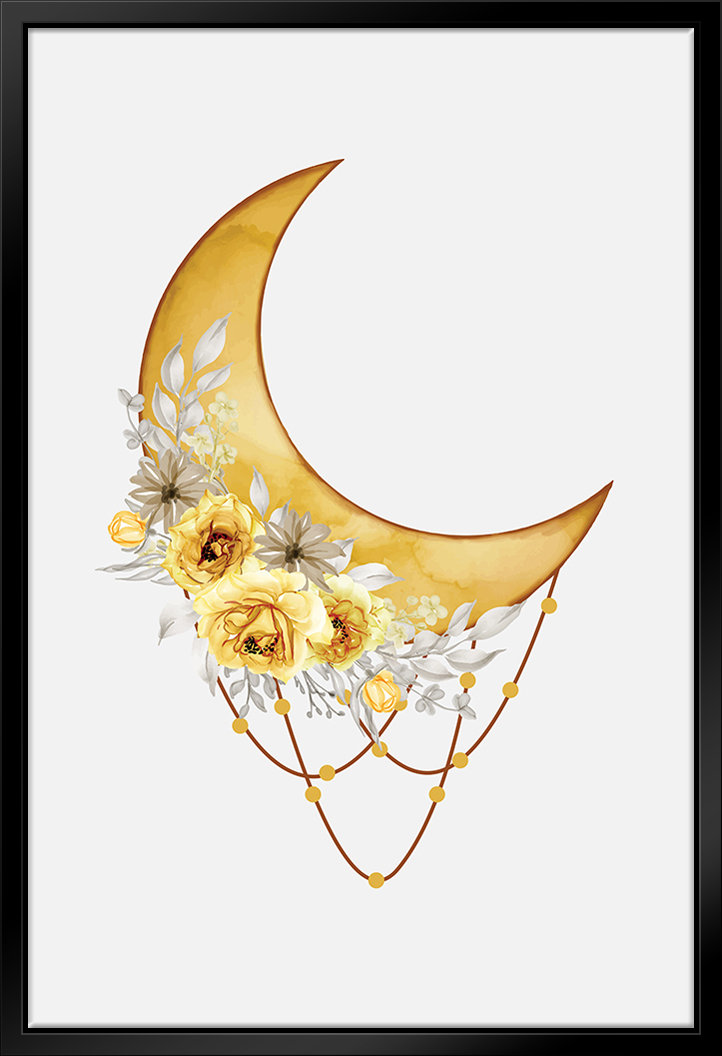 ATX Art Group LLC Watercolor Moon-Giclee On Canvas With Float Frame ...