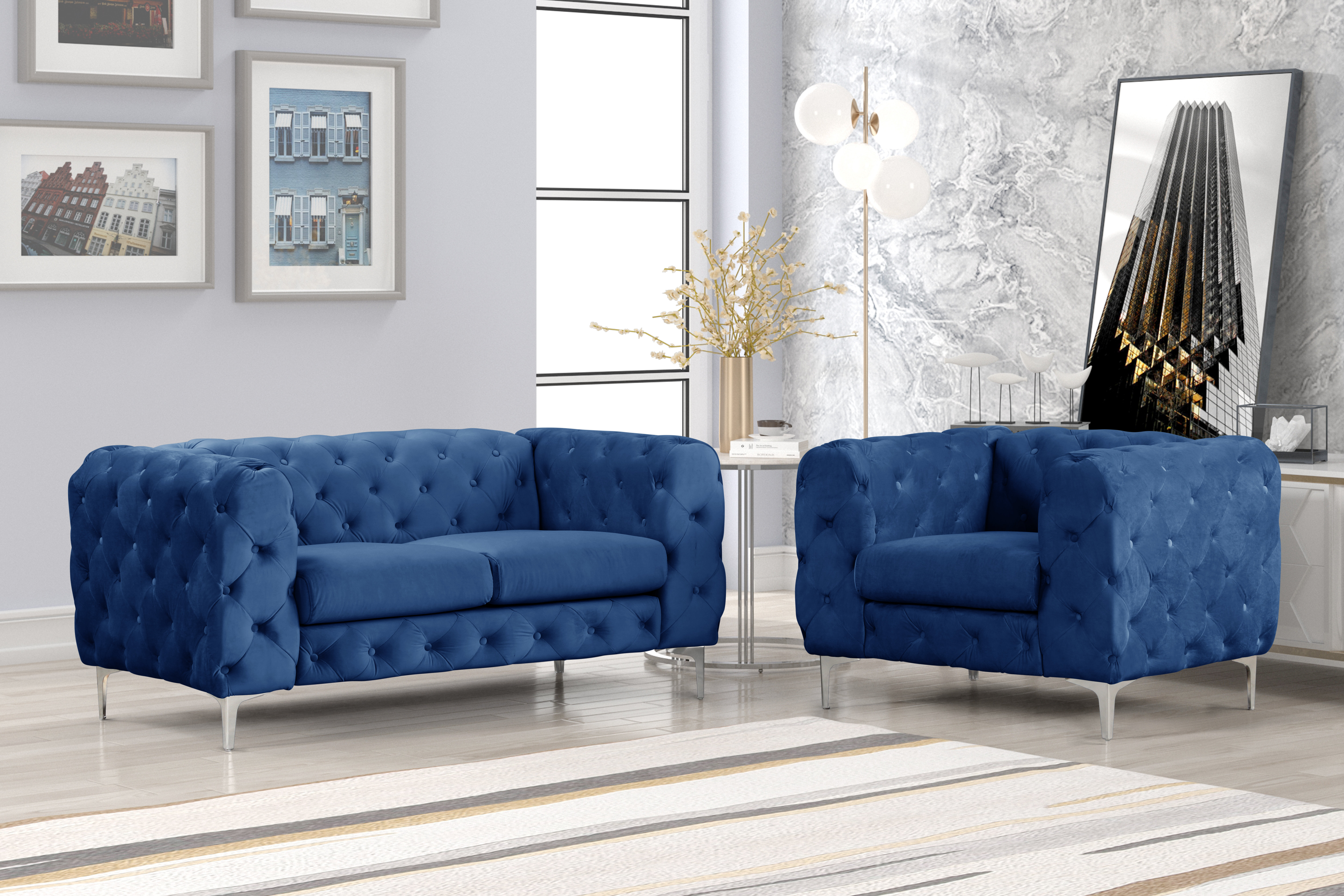 House of Hampton® Rohrbach 2 Piece Velvet Living Room Set | Wayfair