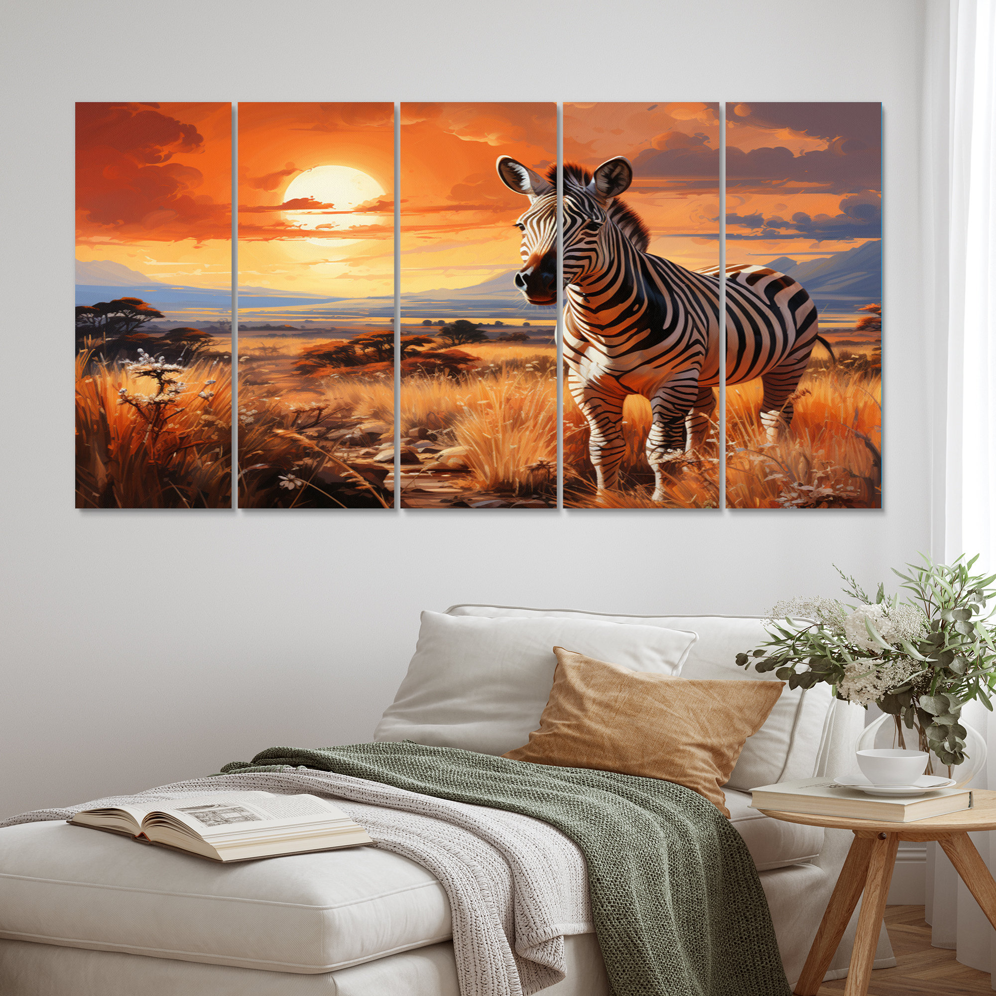 Dakota Fields Zèbre sur une vaste prairie II - animaux, art mural - 5 ...