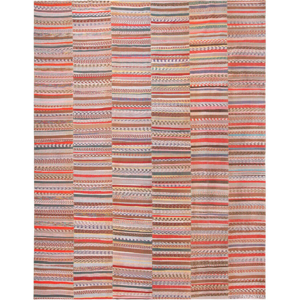 Nazmiyal Collection Stripped Modern Turkish Rag Rug | Wayfair