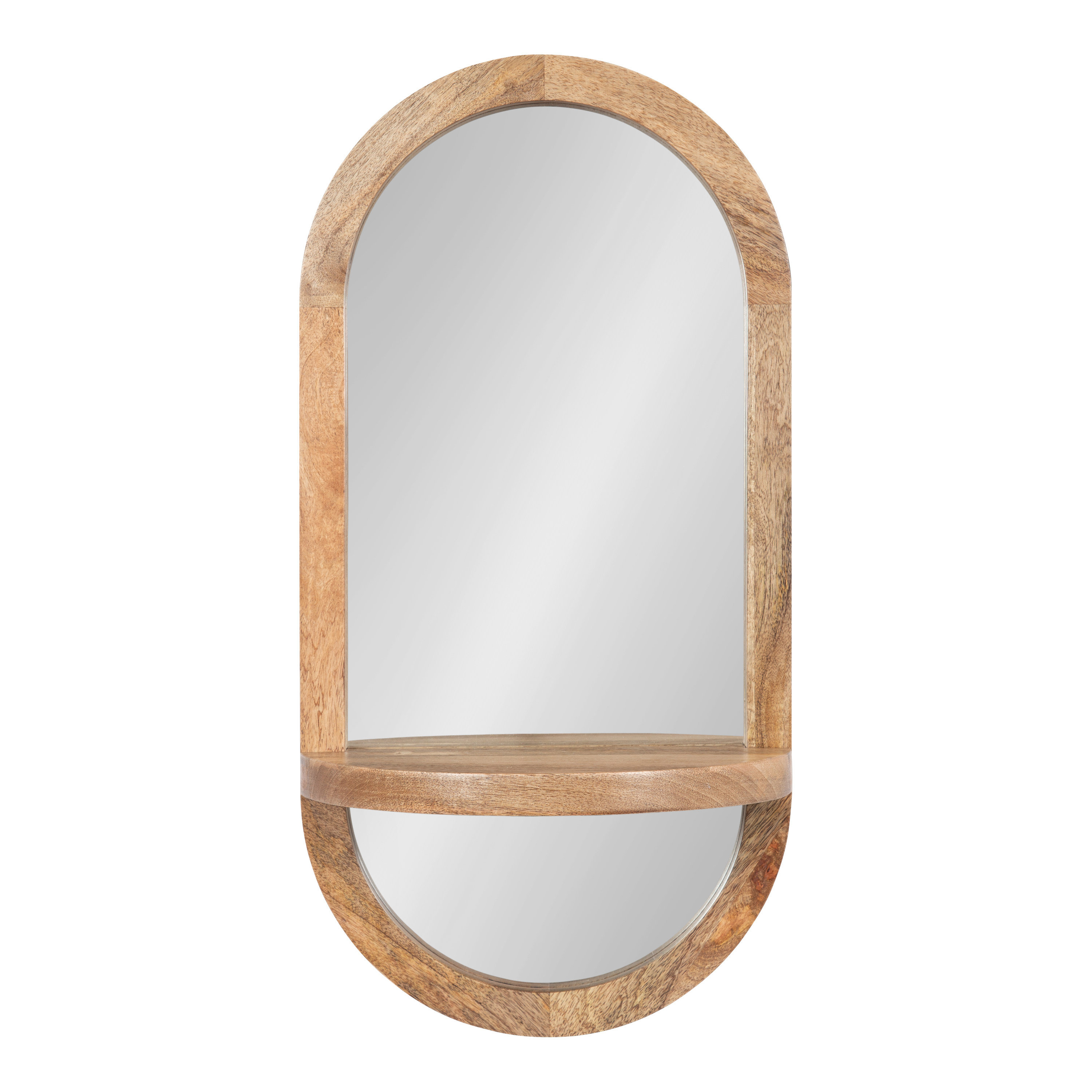 Birch Lane™ Meliora Wood Framed Capsule Mirror with Shelf & Reviews ...