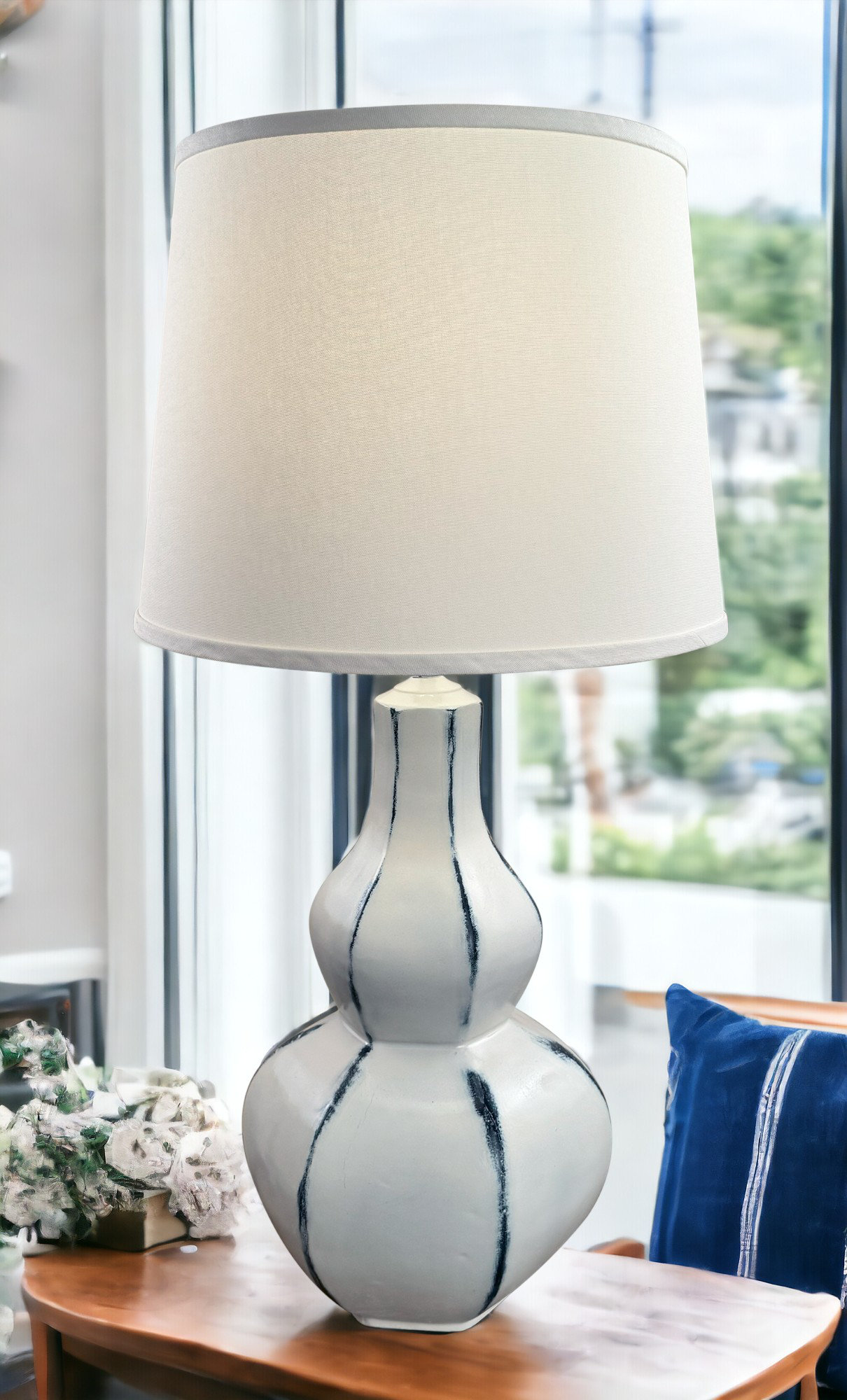 Rosecliff Heights Farmhouse/ Large 6 Sided Tear Drop Table Lamp | Wayfair