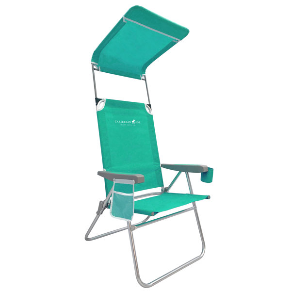 Caribbean Joe CANOPY HIGH BACK BEACH CHAIR "& Reviews" | Wayfair
