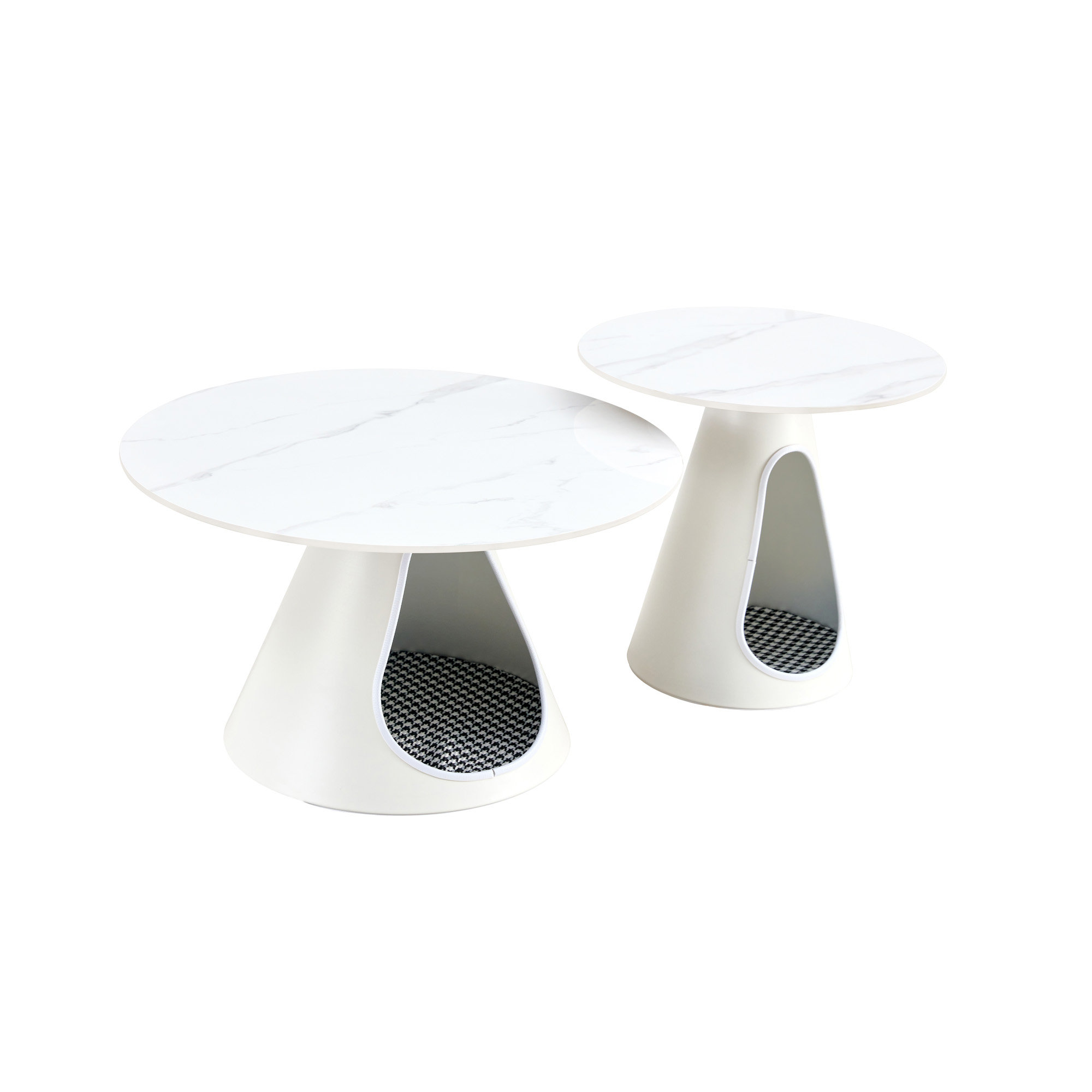 Ivy Bronx Stylish Coffee Table Set With Integrated Cat Beds And ...