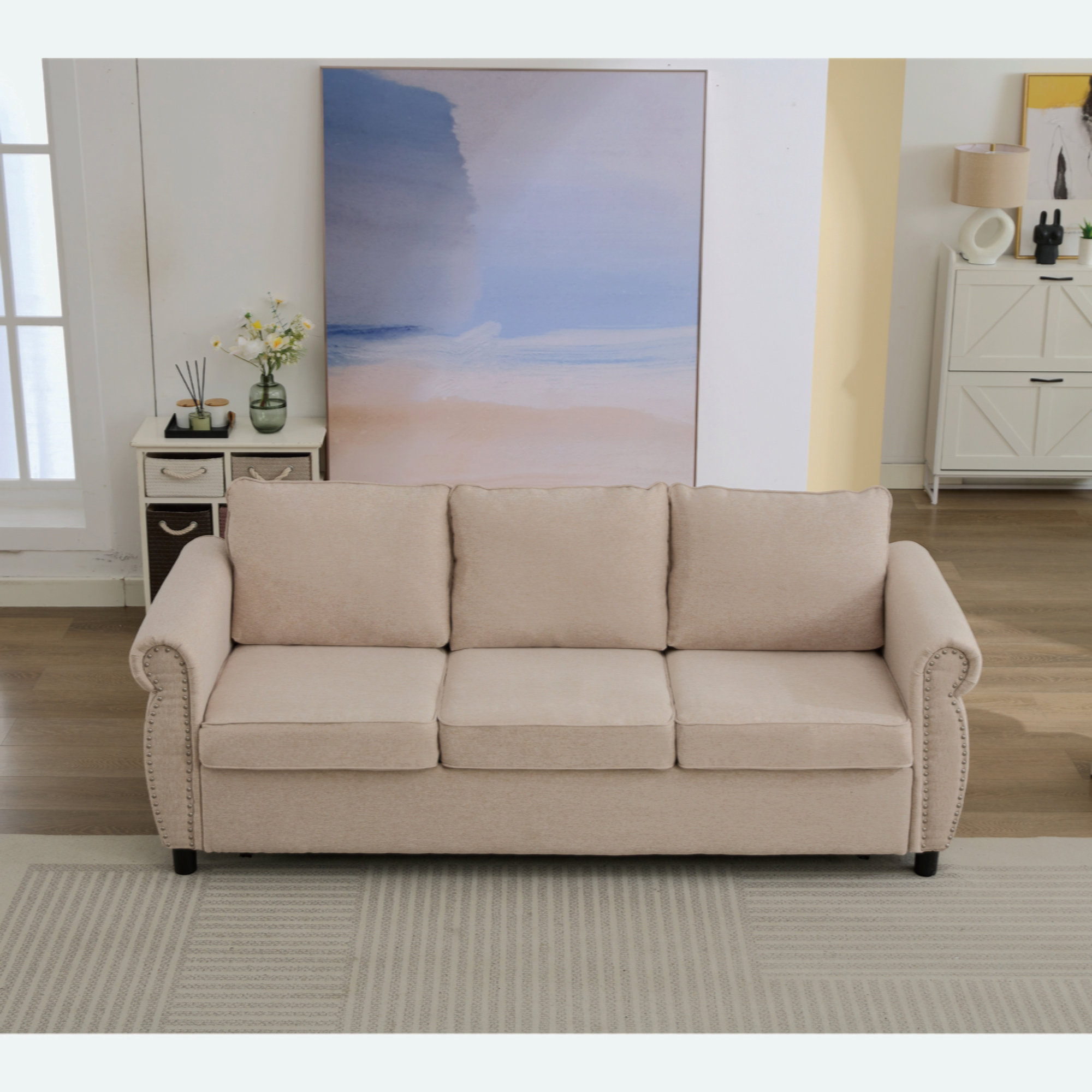 Canora Grey 2 In 1 Queen Convertible Sleeper Sofa Bed With Memory Foam ...