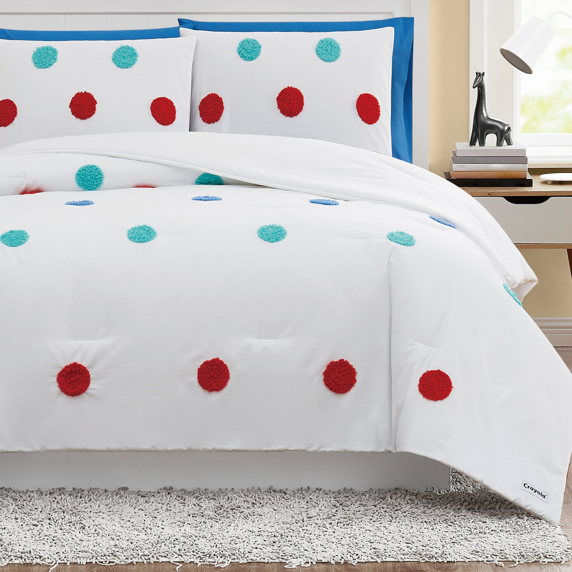 Crayola LLC Crayola Fuzzy Dot 3 Piece Full/Queen Comforter Set ...