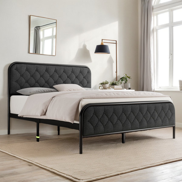 Halence Upholstered Metal Panel Bed | Wayfair