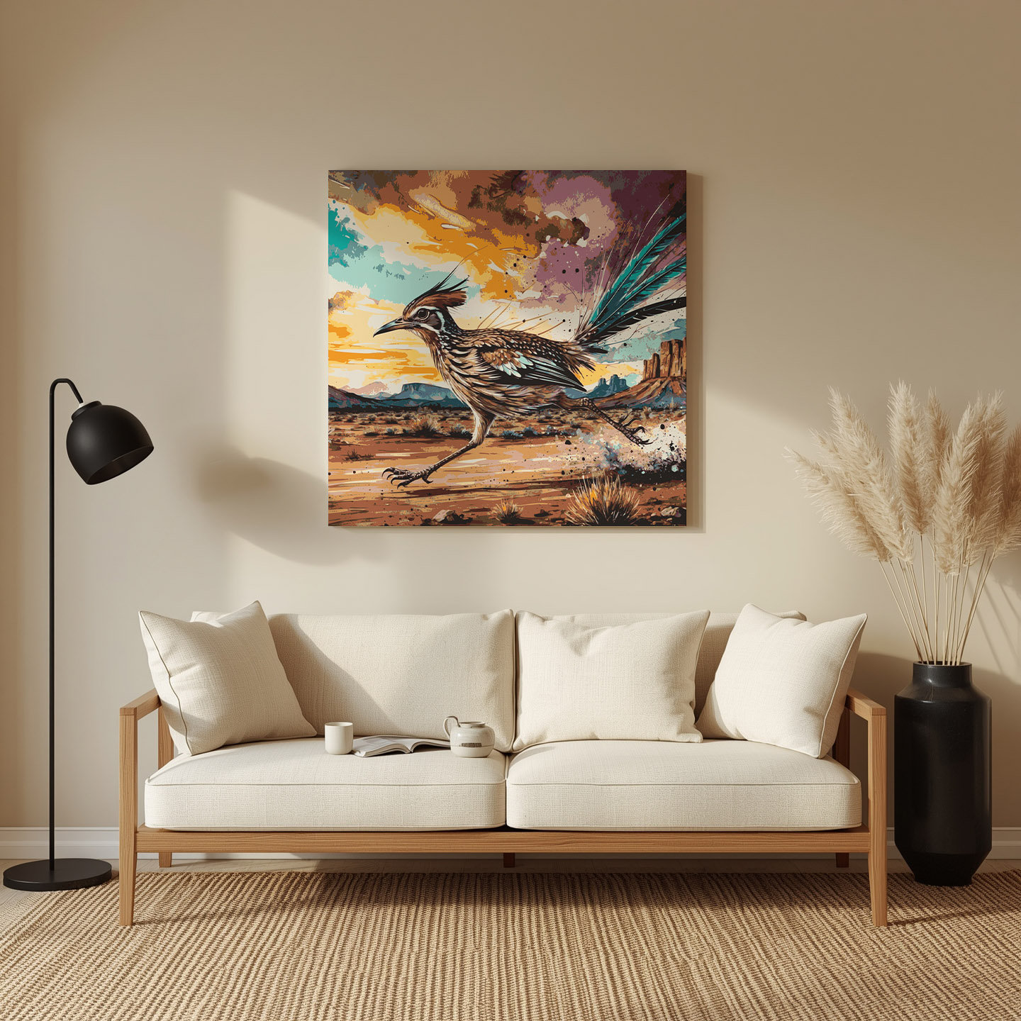 Orren Ellis Southwestern Animals Roadrunner 47 Brown Metal Wall Art ...