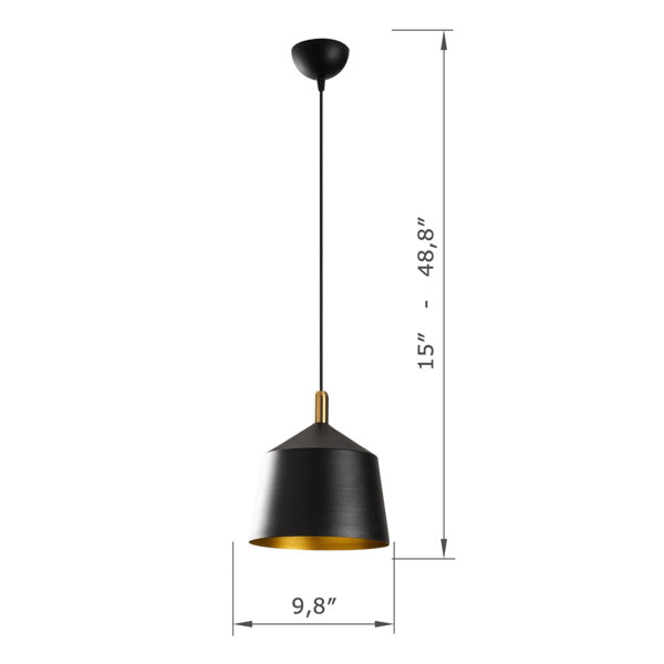 Corrigan Studio® Adjustable Height Metal Body Single Pendant | Wayfair