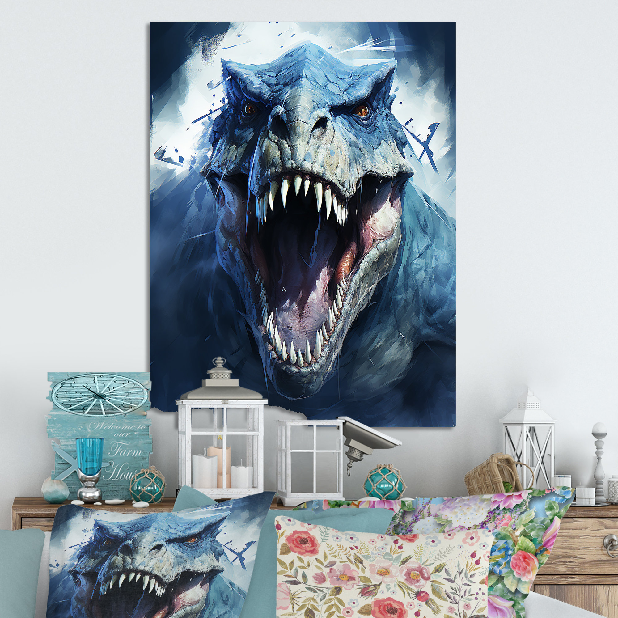 Trinx Gothic Dino Giants Trex - Dinosaurmetal Wall Art | Wayfair