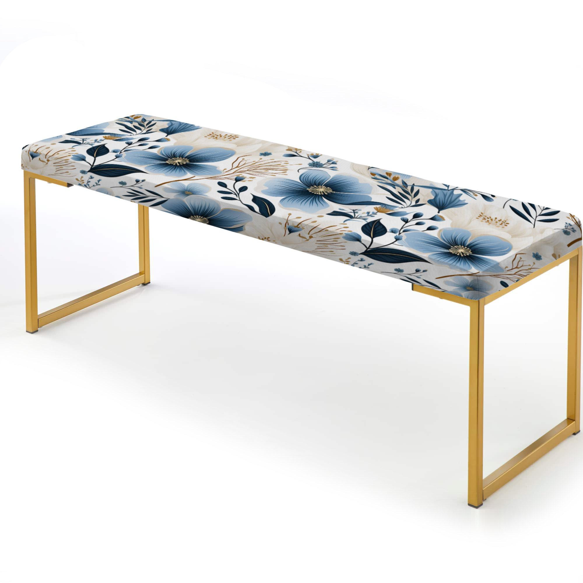 Design Art Blue & Ivory Coastal Elegance Floral Pattern II - Floral ...