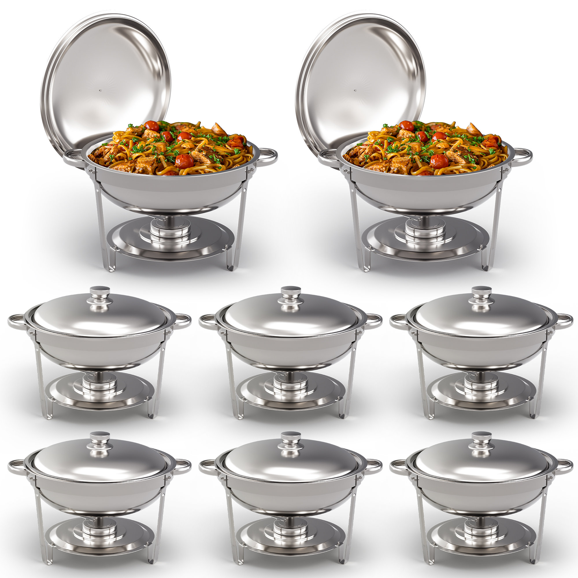 The Party Aisle™ 8Pack 9L/9.5Q Round Chafing Dish Sets Chafer Dish ...