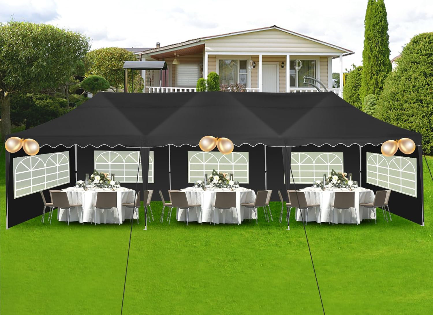 HOTEEL 10×30 FT Pop Up Canopy with 8 Sidewalls, Waterproof Portable ...