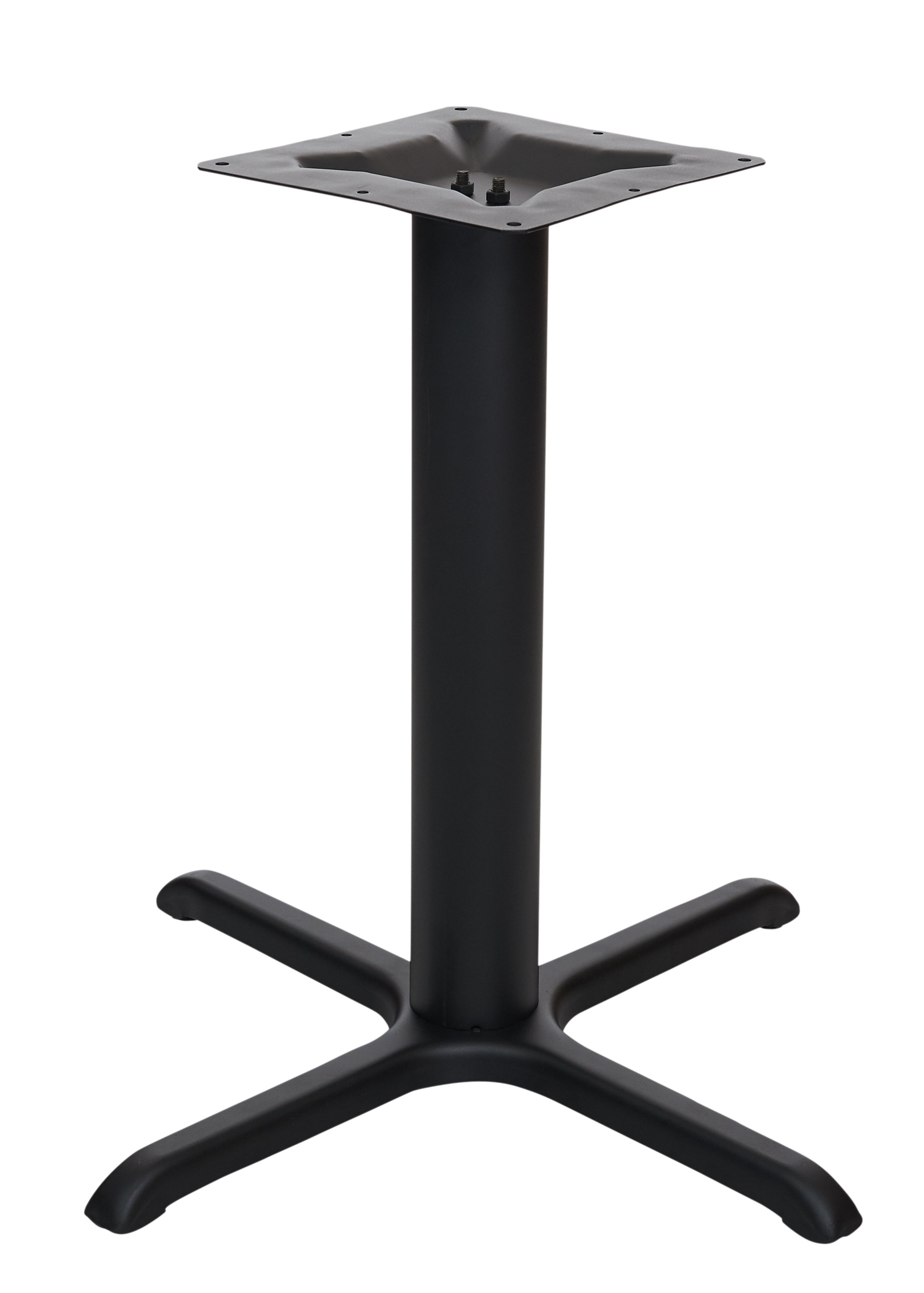 BFM Seating STB Black 30x30" Cross Indoor Dining Height Table Base 4 ...