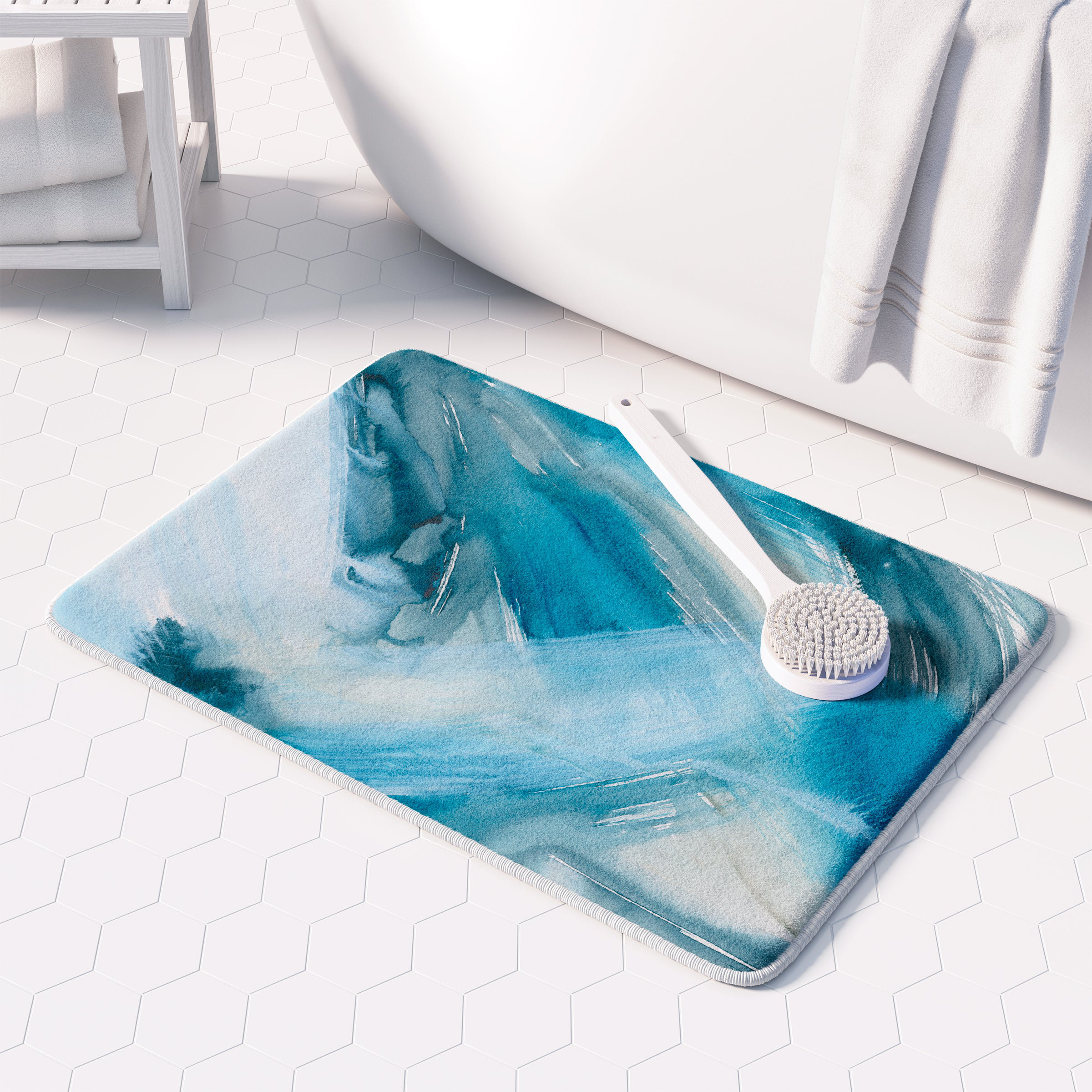 Laural Home Kathy Ireland Home Abstract Blues L Memory Foam Rug By ...