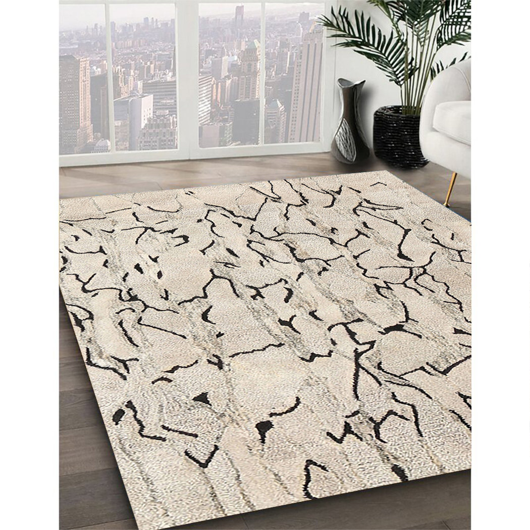 East Urban Home Abstract Beige/Black Area Rug | Wayfair