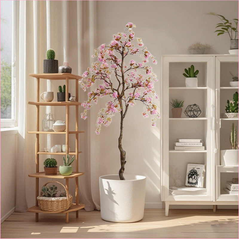 Primrue Artificial Begonia Tree, Potted Silk Begonia Flower Tree in Pot ...
