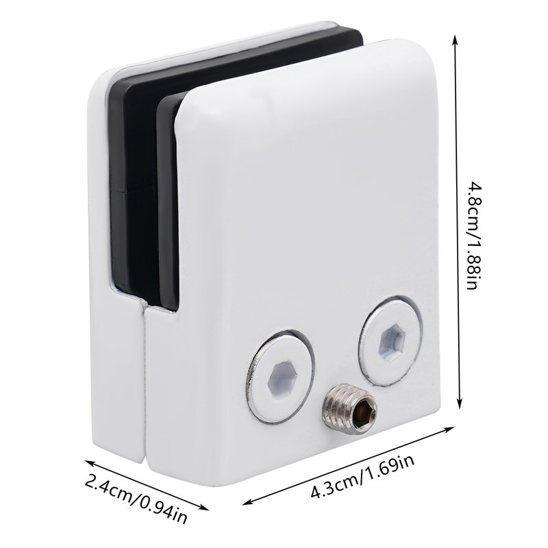 SUNYOU Square Glass Clamp 8 Packs Stainless Steel (White/Black) | Wayfair