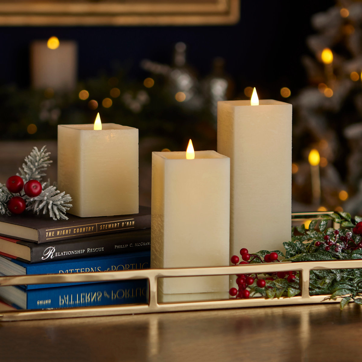 Hokku Designs Classic Motion Flameless Square Candle Set | Wayfair