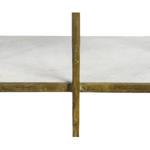 Alder & Tweed Ren End Table in Cloud Marble/Refined Brass | Perigold