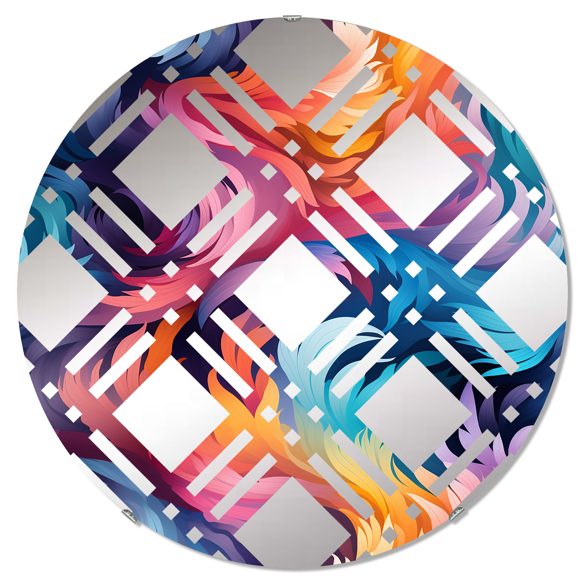 Design Art Celestial Aura Spirals - Plaid Decorative Mirror Circle ...