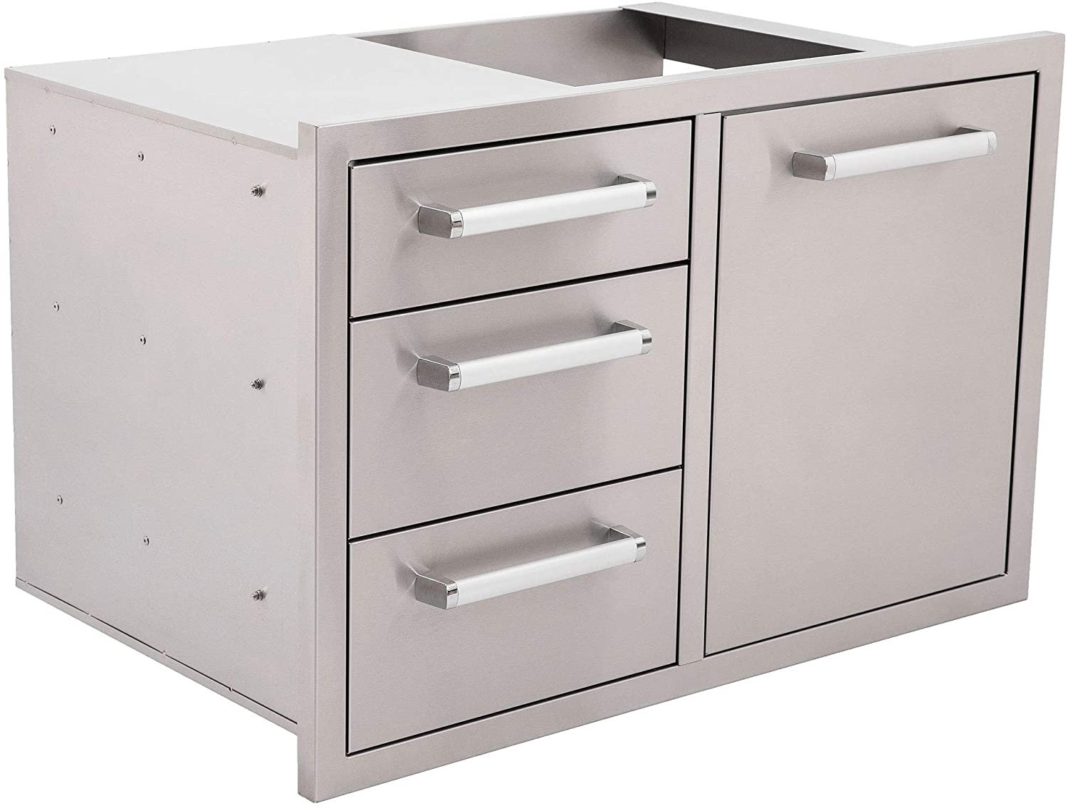 WHISTLER 33'' Stainless Steel Drop-In Triple Drawer & Trash Can Combo ...