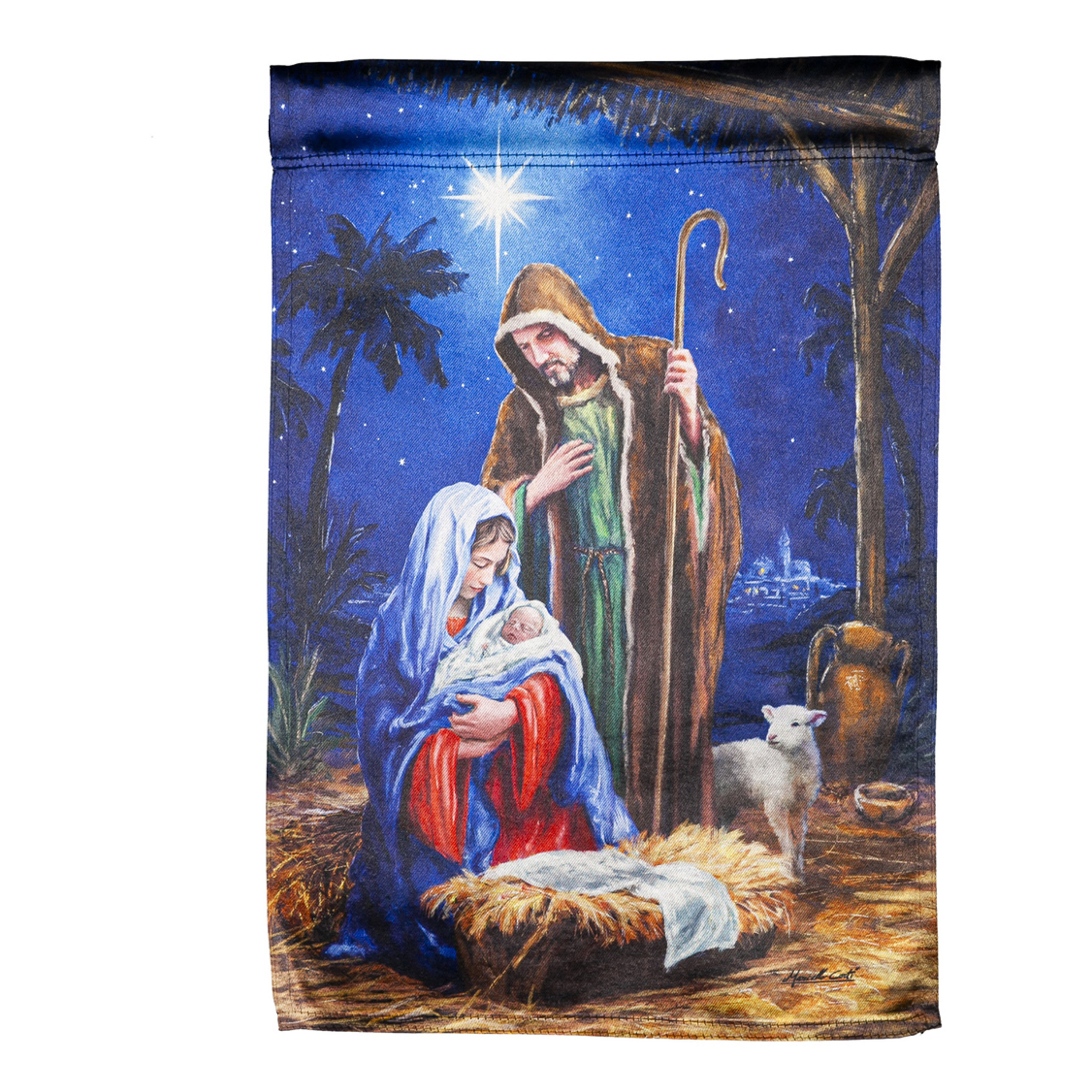 Alcott Hill Holy Night Nativity Lustre House Flag - Wayfair Canada