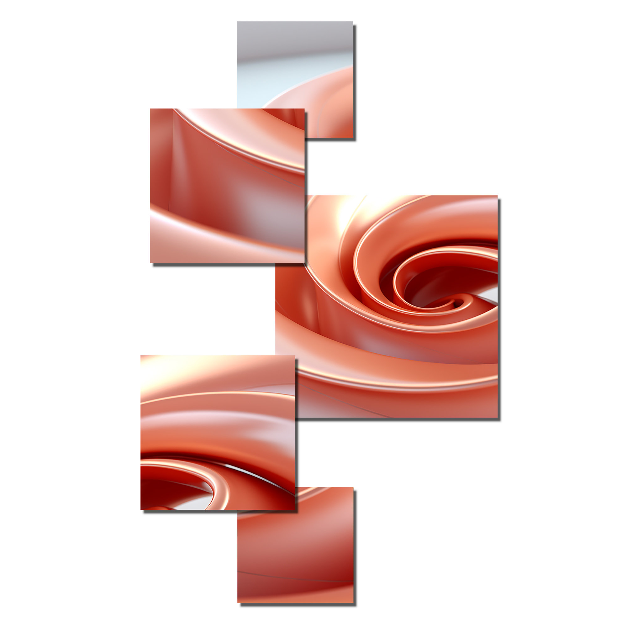 Ivy Bronx Abstract Orange Soothing Swirl - Geometric Square Wall Art ...