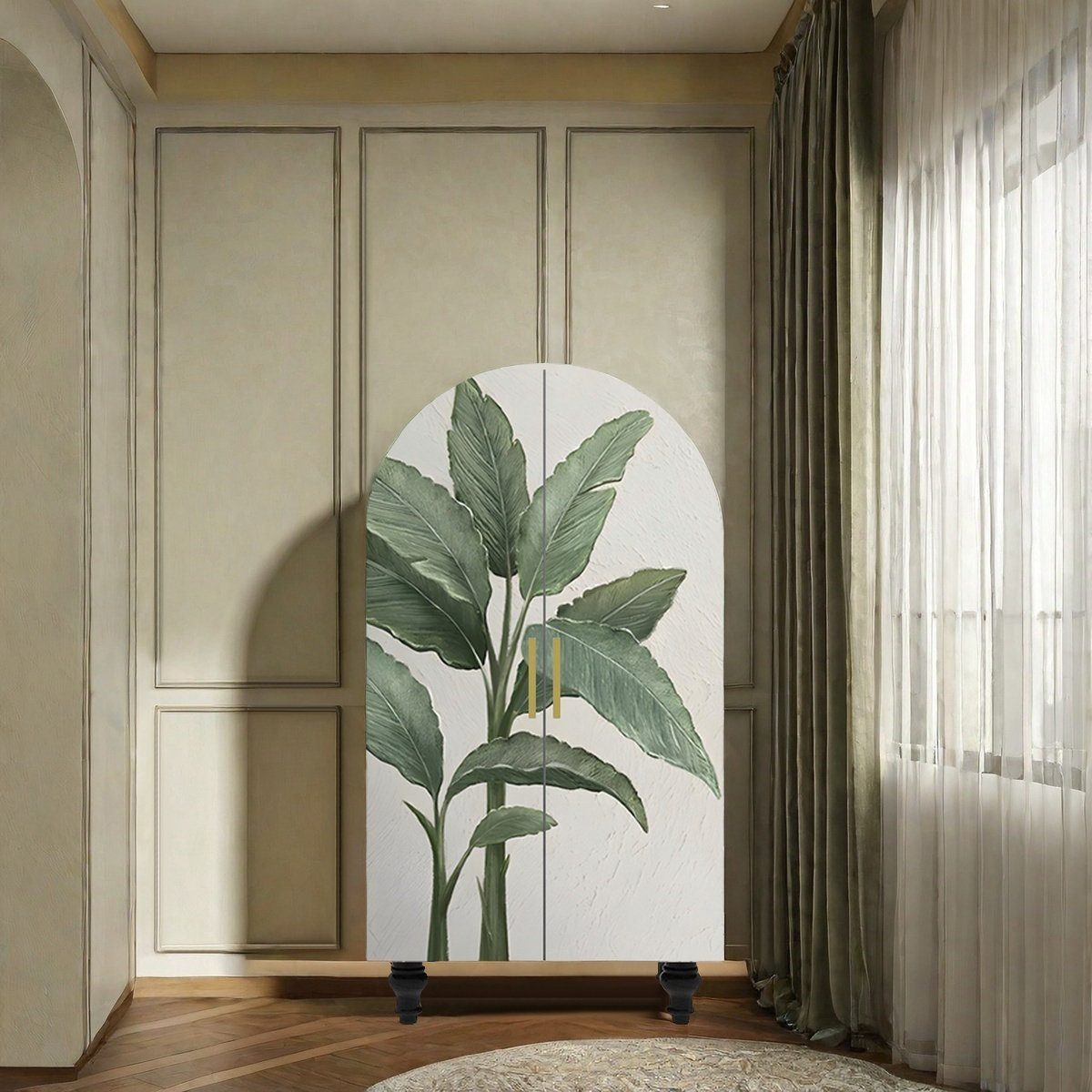 Liu's ink furniture American circular arc double open doors wardrobe ...
