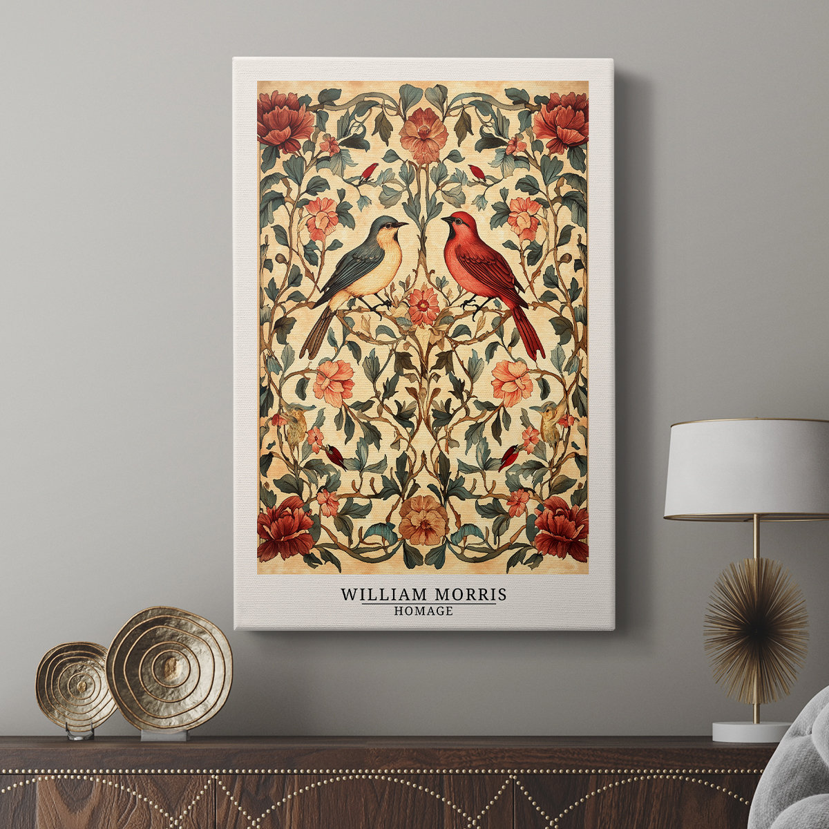 Alcott Hill® WM MORRIS Series CDXII -Gallery Wrapped Cavas | Wayfair