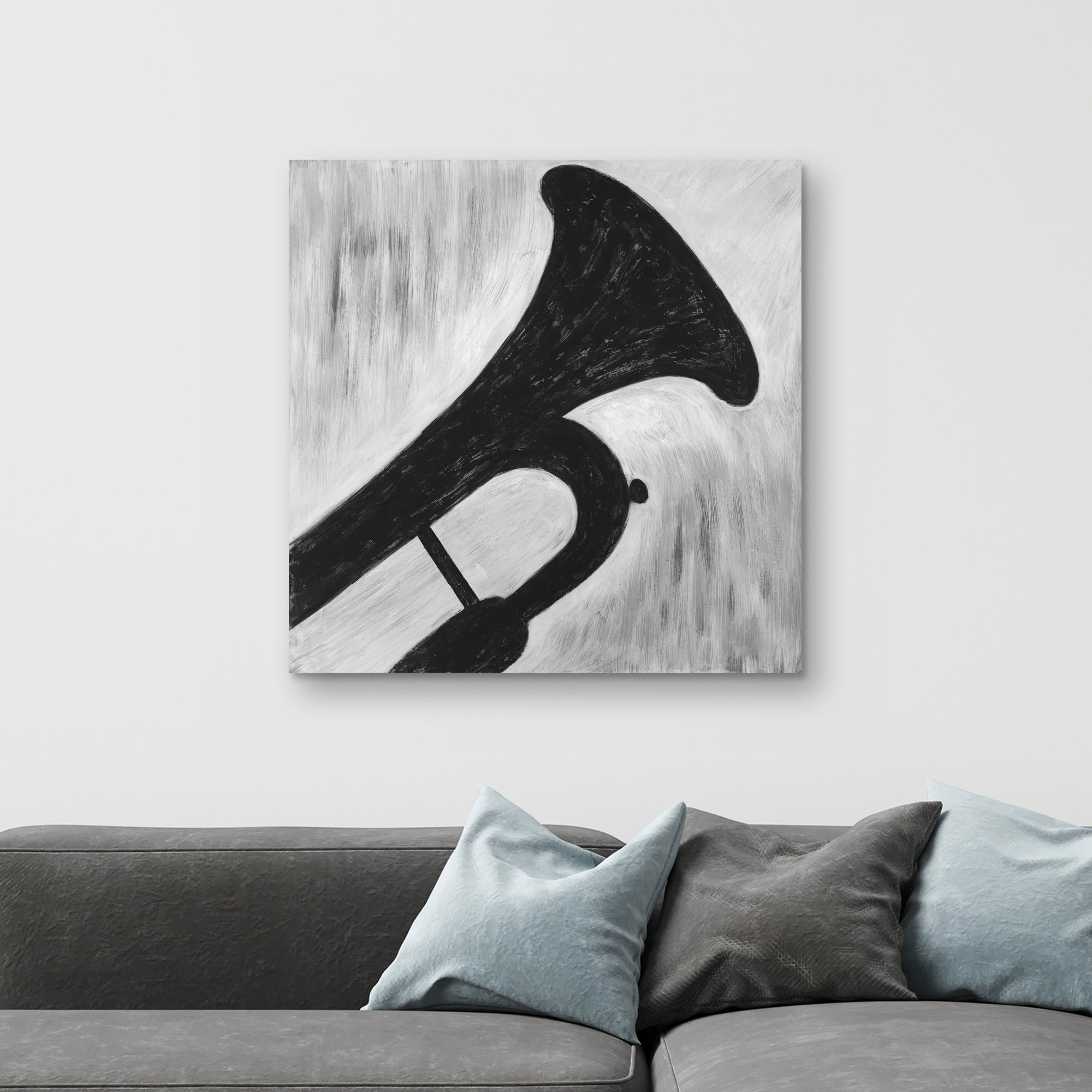 Begin Edition International Inc. Silhouette of a trumpet - 32"x32" art ...