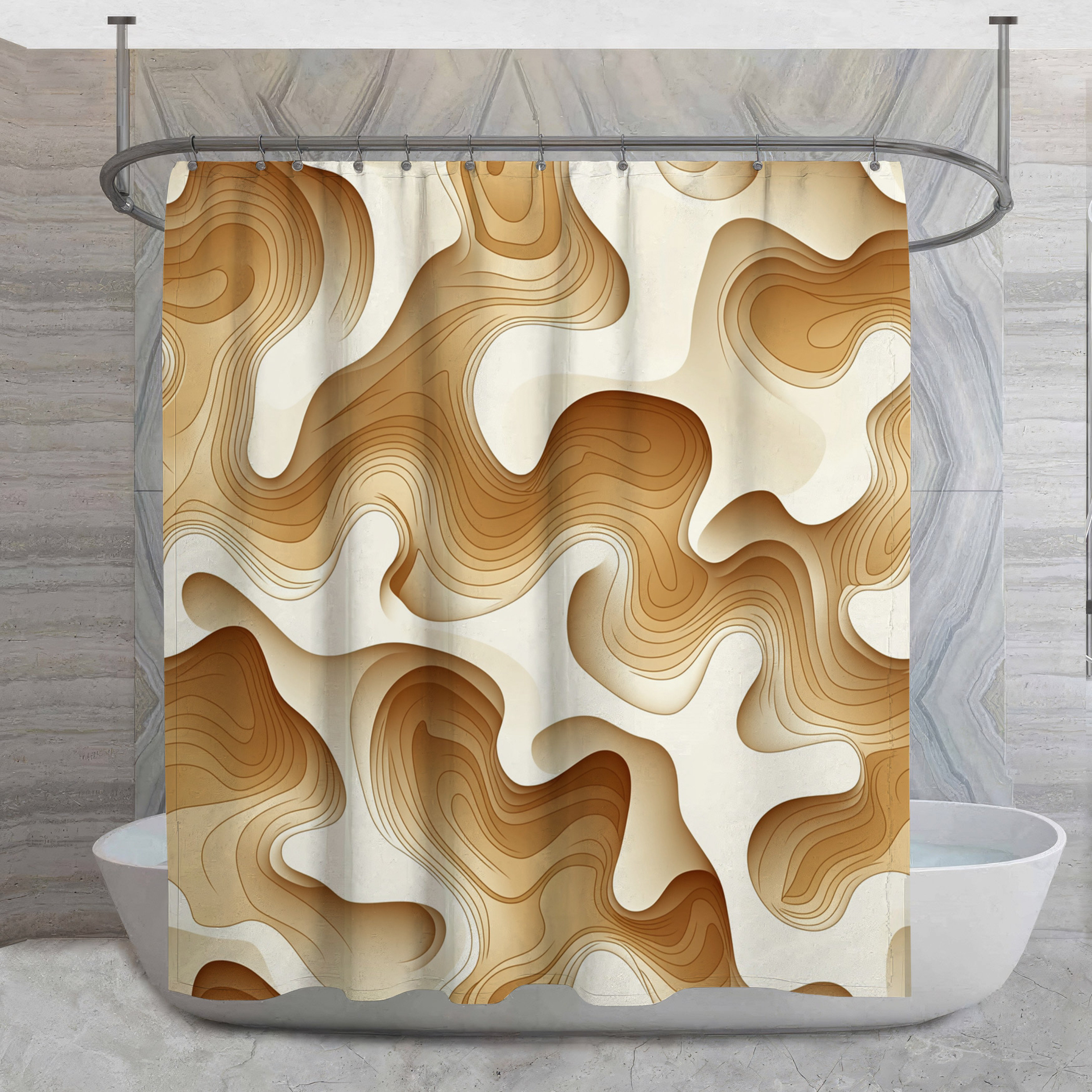 Corrigan Studio Topography Shower Curtain - Abstract Bathroom Decor ...