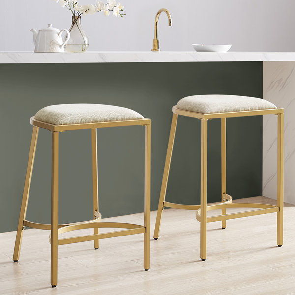 Latitude Run® Ellery Upholstered Counter Stool with Metal Frame ...