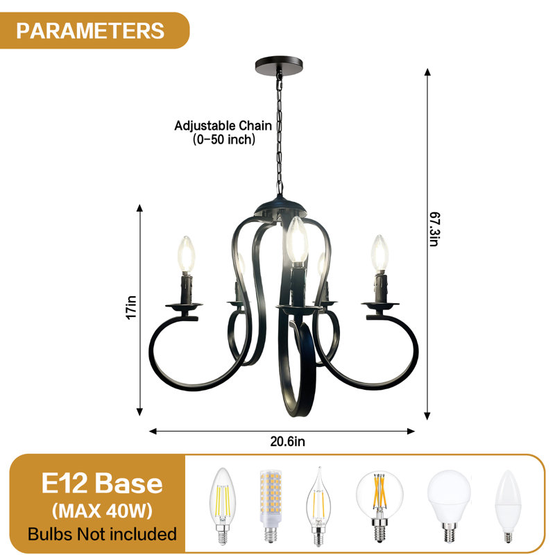 Gracie Oaks 5- Light Classic / Traditional Chandelier | Wayfair