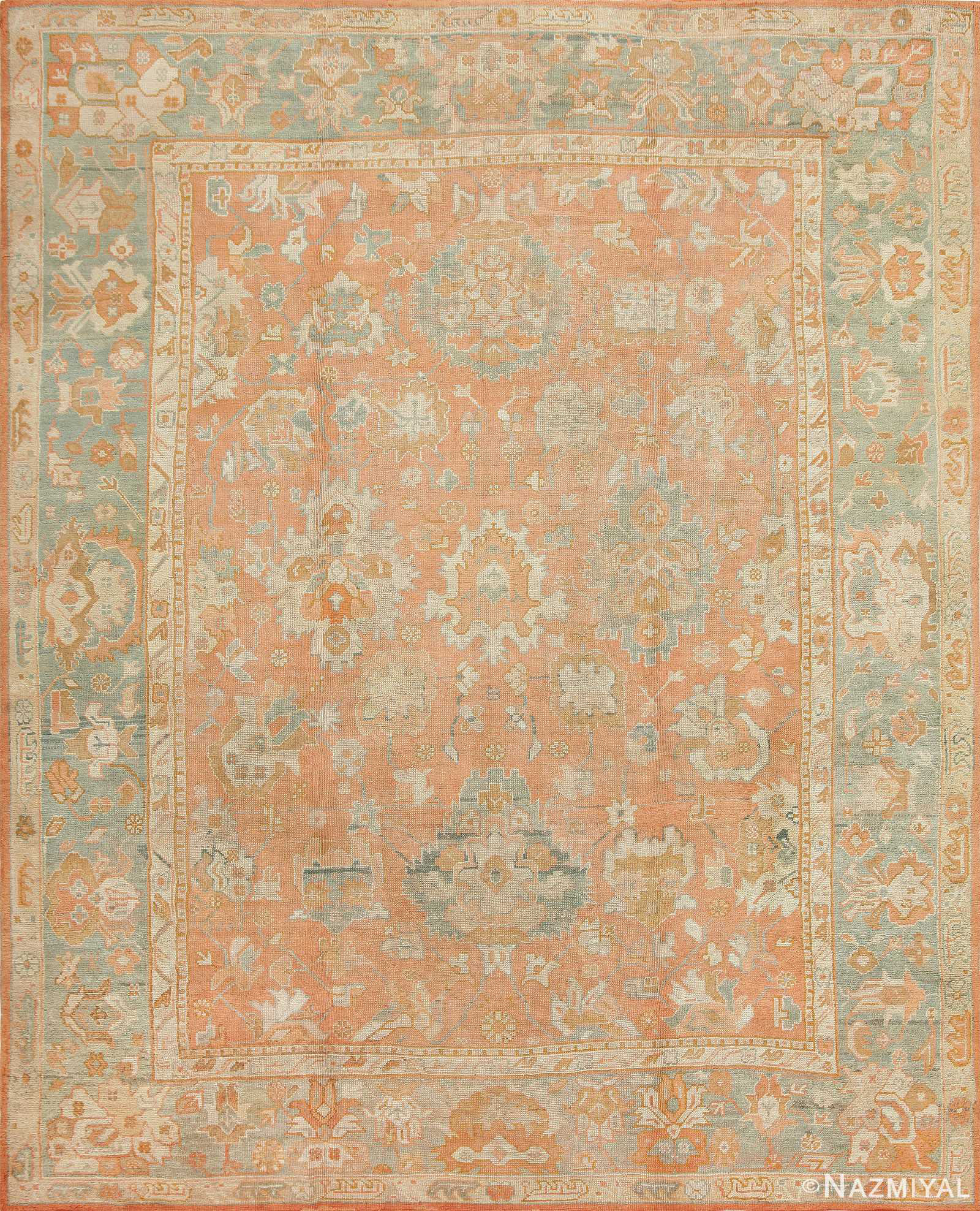 Nazmiyal Collection Large Scale Soft Color Antique Turkish Oushak Area ...