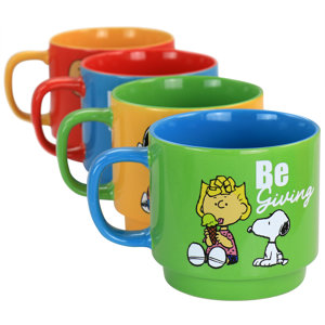 Gibson Peanuts Classic Gentle Reminders Collection 4 Piece Stoneware ...
