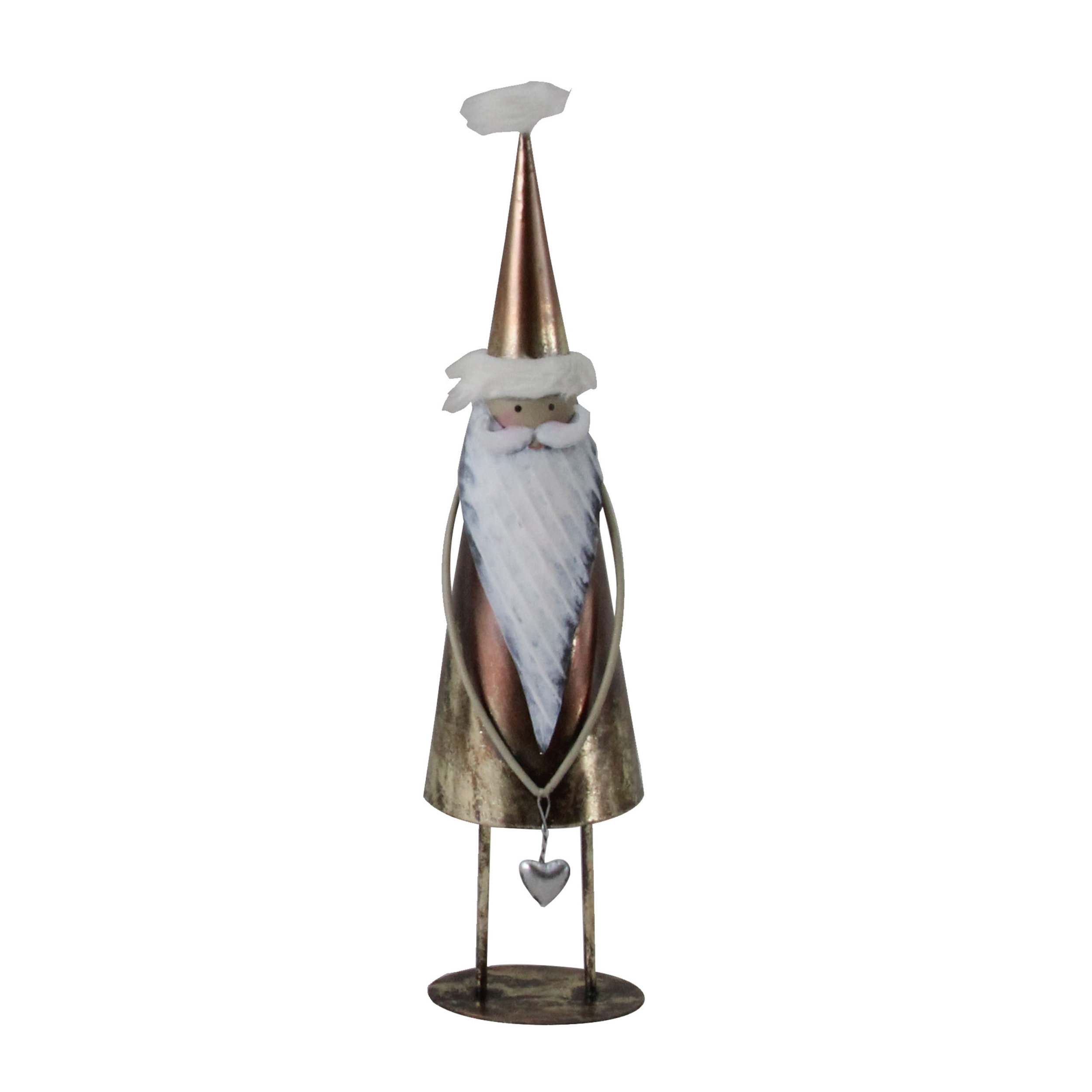 The Holiday Aisle® Metal 22 in. Holiday Santa with Heart | Wayfair