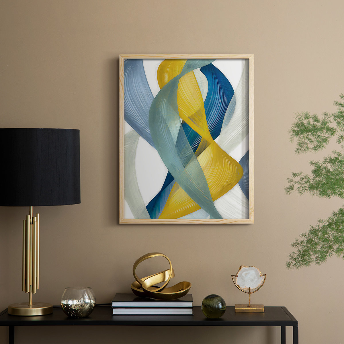 Latitude Run® Horizontal Bands I Framed Print - Solid Wood | Wayfair