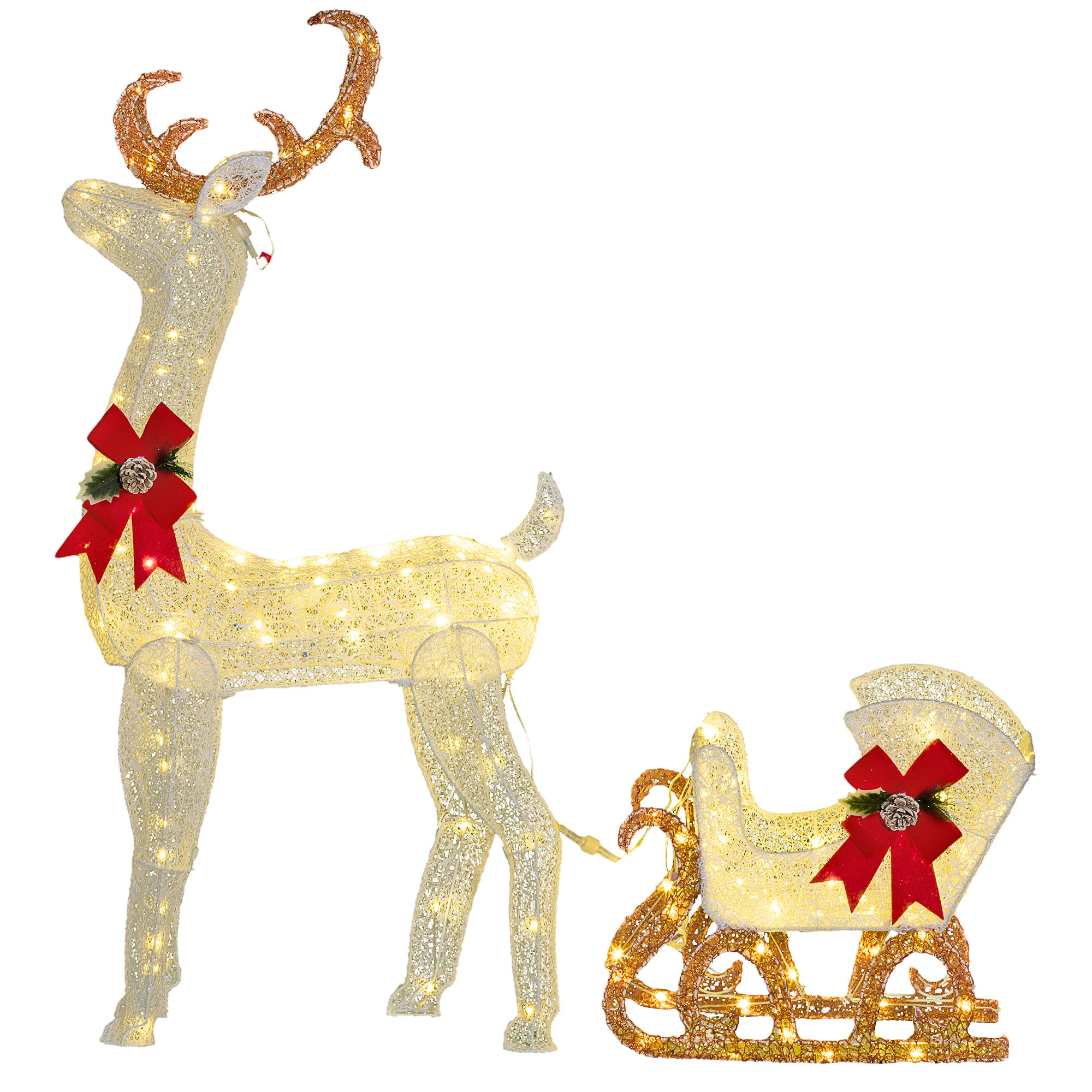 The Holiday Aisle® Light Up Reindeer Christmas Decoration with 170 LED ...
